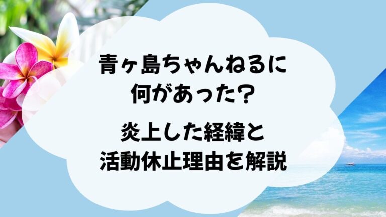 青ヶ島ちゃんねるに何があった?炎上した経緯と活動休止理由を解説｜AsterTube